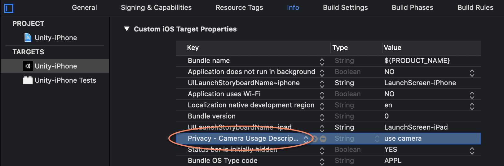 iOS 工程配置 — EasyAR Sense Unity Plugin 4.2.0 文档